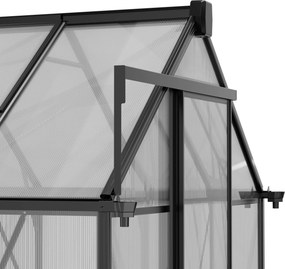 Skleník 245 x 305 x 370 cm, zesílená konstrukce, polykarbonát 6 mm
