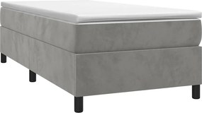 Rám postele s boxspringem světle šedý 90 x 200 cm samet 3121096