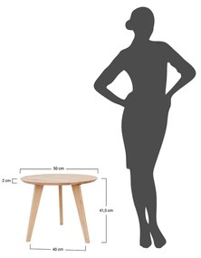 Massive home | Konferenční stolek kulatý, dub, barva přírodní dub, kolekce Orbetello, rozměr 50 cm