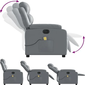 Elektrické masážní polohovací křeslo šedé umělá kůže 3205038