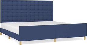 Rám postele bez matrace modrý 200 x 200 cm textil 3125411