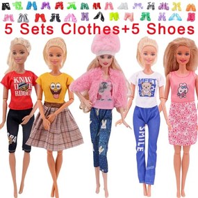Šatičky pro panenku Barbie - 5 ks (30 cm) Barva: F