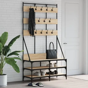 Stojan Na Oblečení A Prostor Pro Obuv 100X40X184 Cm - Hnědý dub
