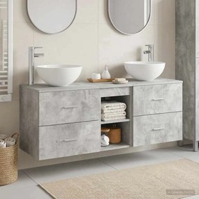 Sada koupelnových skříněk 3 ks Betonově šedá 49,5 x 35 x 63 cm 3405790