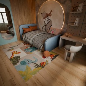 J-Line Dětský kusový koberec JASPER Kids 21620-760 béžový BARVA: Vícebarevný, ROZMĚR: 160x230 cm