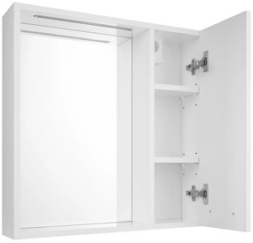 Aqualine Aqualine, ZOJA/KERAMIA FRESH STRIP galerka s LED osvětlením, 60x60x14cm, pravá, bílá, 45022S