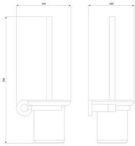 OMNIRES MP60620CR - Nástěnná WC štětka MODERN PROJECT lesklý chrom