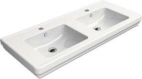 Sapho GSI Classic - Dvojumyvadlo 125x54 cm, 2 otvory pro baterie, ExtraGlaze, bílá 8725111