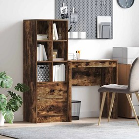 Stůl s úložným prostorem 2 pcs Kouřový dub 70 x 40 x 76 cm Hnědá 3337309