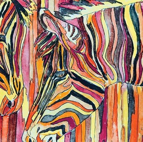Obraz malované zebry Velikost (šířka x výška): 120x80 cm