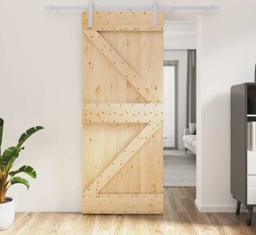 vidaXL Posuvné dveře s kováním 85 x 210 cm masivní borové dřevo [3203005]
