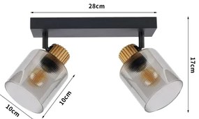 Brilagi - Bodové svítidlo HYGGE 2xE14/15W/230V černá/kouřová