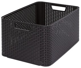 Hnědý úložný košík Curver Style, 30 l