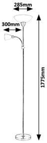 Rabalux 5739 - Stojací lampa DIANA 1xE27/40W/230V+1xE14/40W/230V