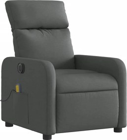 Elektrické masážní polohovací křeslo tmavě šedé textil 3206691