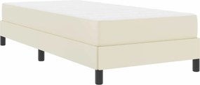 Rám postele s matrací Krémová 90 x 190 cm textil 3398605