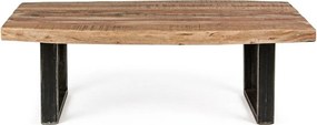 Černý/v přírodní barvě konferenční stolek s deskou z akácie 70x120 cm Elmer – Bizzotto