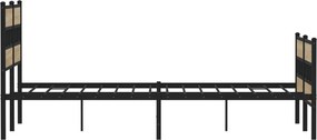 Kovový rám postele bez matrace dub sonoma 160 x 200 cm 3308471