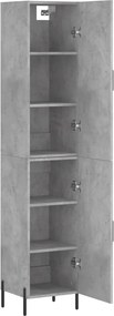 Skříň highboard betonově šedá 34,5x34x180 cm kompozitní dřevo 3198797