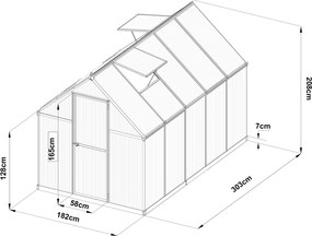 LANIT PLAST, s.r.o. skleník LANITPLAST SARANA 6x10 PC 4 mm stříbrný LG4272