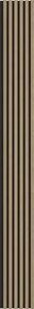 Mexen Lam-F, akustické stěnové lamely 275 × 30 cm, plstěný podklad 8 mm, technická dýha, dub ušlechtilý, S105-275307-3015-004