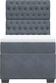 Box spring postel s matrací tmavě šedá 90x200 cm samet 3293117