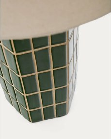 Zelená/krémová stolní lampa s textilním stínidlem (výška 61,5 cm) Rue – Kave Home