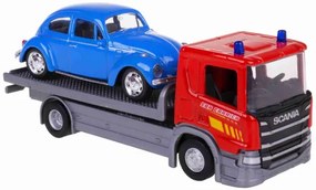 Welly Scania P320 (red) a VW Beetle (blue) 1:57/43