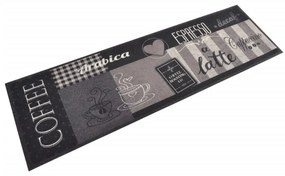 Kuchyňský koberec omyvatelný Káva černý 45 x 150 cm samet 136555