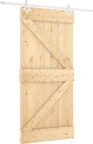 vidaXL Posuvné dveře s kováním 100 x 210 cm masivní borové dřevo [3203178]