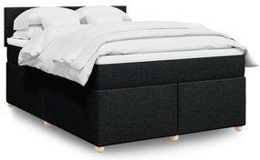 Box spring postel s matrací černá 160x200 cm textil 3289033