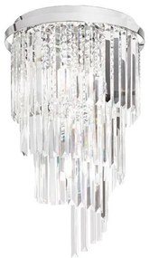 Ideal Lux-Křišťálový přisazený lustr CARLTON 8xE14/40W/230V pr.40cm lesklý chrom