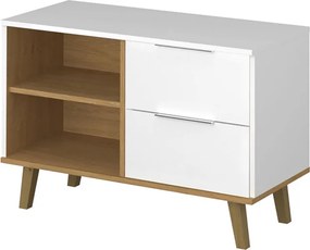 Komoda 2s/90 bílá / dub kamenný Neptun