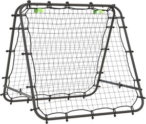 HOMCOM Rebounder na fotbal, nastavitelná odrazová stěna s 5 úhly a odrazovou sítí, 100 x 95 cm brána pro teenagery, odrazová stěna pro trénink házené,