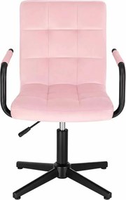 LuxuryForm DESIGN Otočná židle VERONA BLACK VELUR na černém kříži - růžová