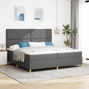 Postel s boxspringem s matrací Tmavě šedá 200 x 200 cm textil 3339722