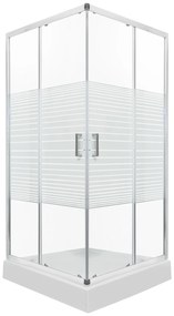 Novoterm Čtvercový sprchový kout NV-Madera 80x80 chrom/transparent - bez vaničky