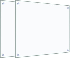 Kuchyňské panely 2 ks průhledné 70 x 60 cm tvrzené sklo 3315791