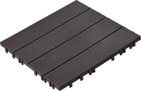 zámkové palubkové dlaždice 10 balení 30,5 × 30,5 cm vodotěsné pro verandu tmavě hnědá
