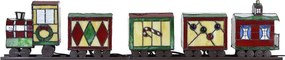 Stolní barevná Tiffany lampa Train - 100*9*20 cm E14/max 5*7W