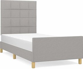 Rám postele bez matrace světle šedá 100 x 200 cm textil 3125033