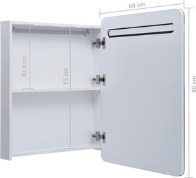 LED koupelnová skříňka se zrcadlem 60 x 11 x 80 cm 285118