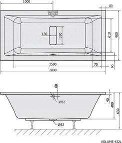 Polysan Marlene 200 x 90 cm vana obdélníková akrylátová 78731