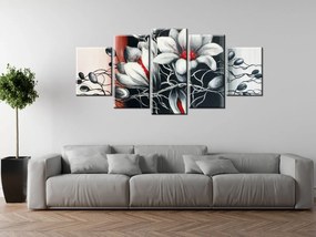 Gario Ručně malovaný obraz Bílá krása - 5 dílný Rozměry: 150 x 70 cm