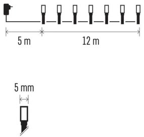LED Vánoční venkovní řetěz 120xLED/17m IP44 teplá bílá