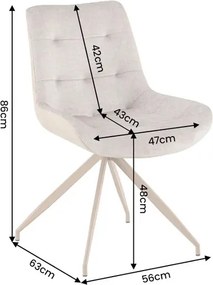 Designová židle Amiyah šampaňská / béžová