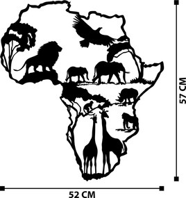 Nástěnná kovová dekorace African 2 černá