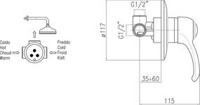 SAPHO KIRKÉ podomítková sprchová retro baterie, 1 výstup, bronz KI41B