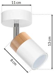 Bodové svítidlo JOKER WHITE WOOD 1xGU10/8W/230V