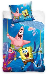 CARBOTEX Dětské povlečení Sponge Bob Na háčku, 140 x 200, 70 x 90 cm